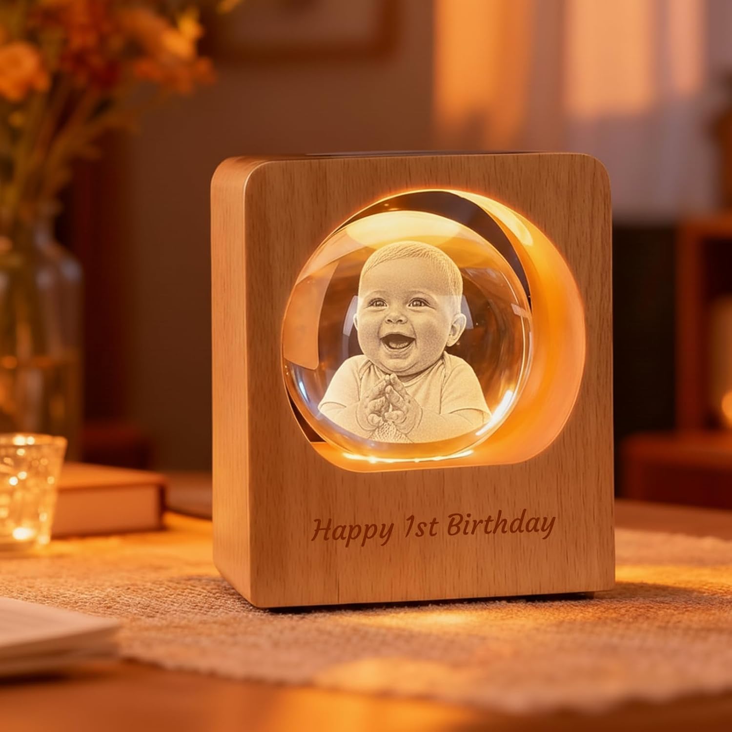 Amazon.com: Personalized 3D Photo Crystal Ball, Memorial Gifts, Custom ...
