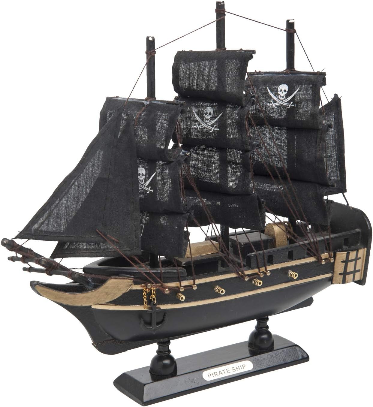 Amazon.com: IMIKEYA 1Pc Wooden Pirate Ship Model Sailboat Vessel Model ...