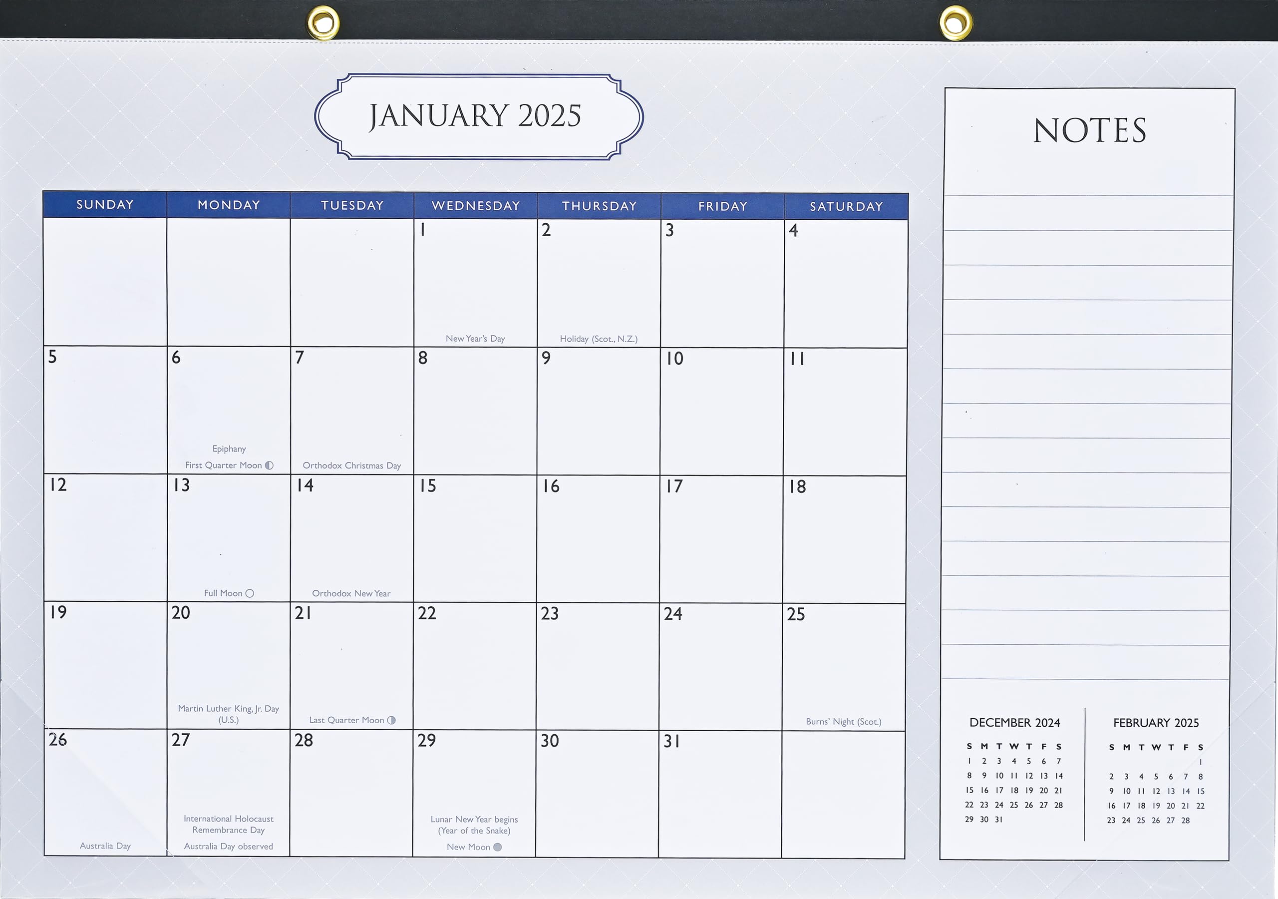 2025 Classic Desk Pad and Wall Calendar (11" X 17") - (12-Month ...