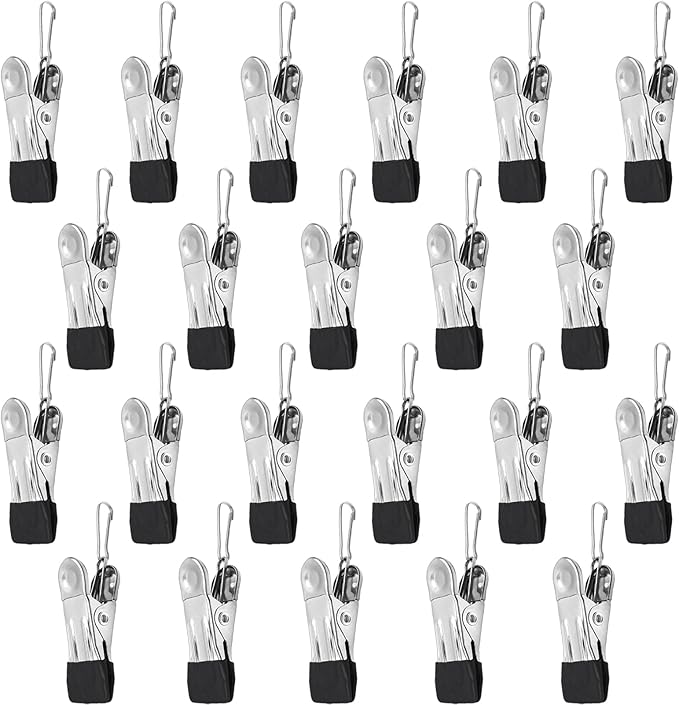 Amazon.com: Clothes Pins with Removable Hook, 32 Pack Black Stainless ...
