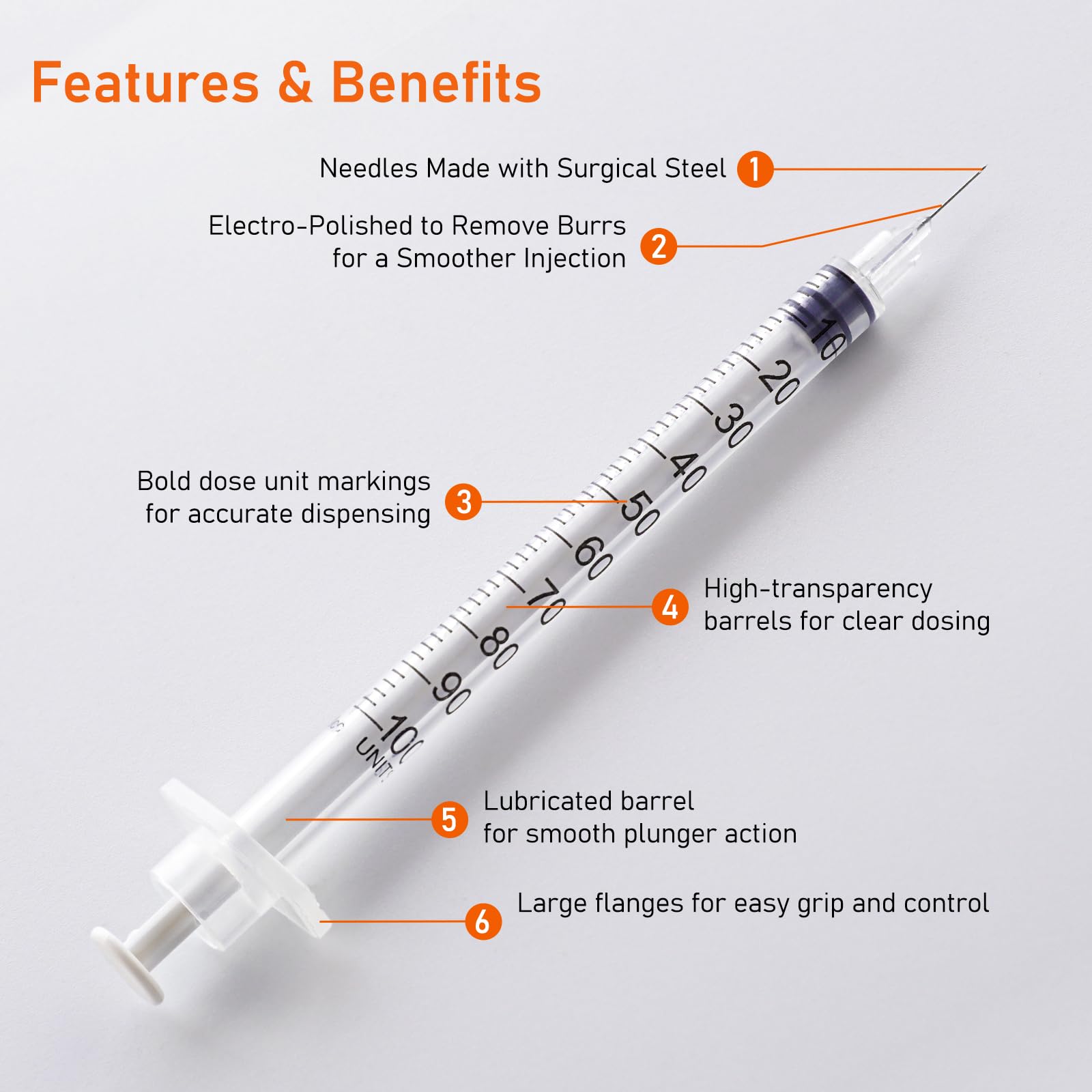 Snapklik.com : 29 Gauge 1cc 5/16 Inch Syringe - U 100 1ml Syringe