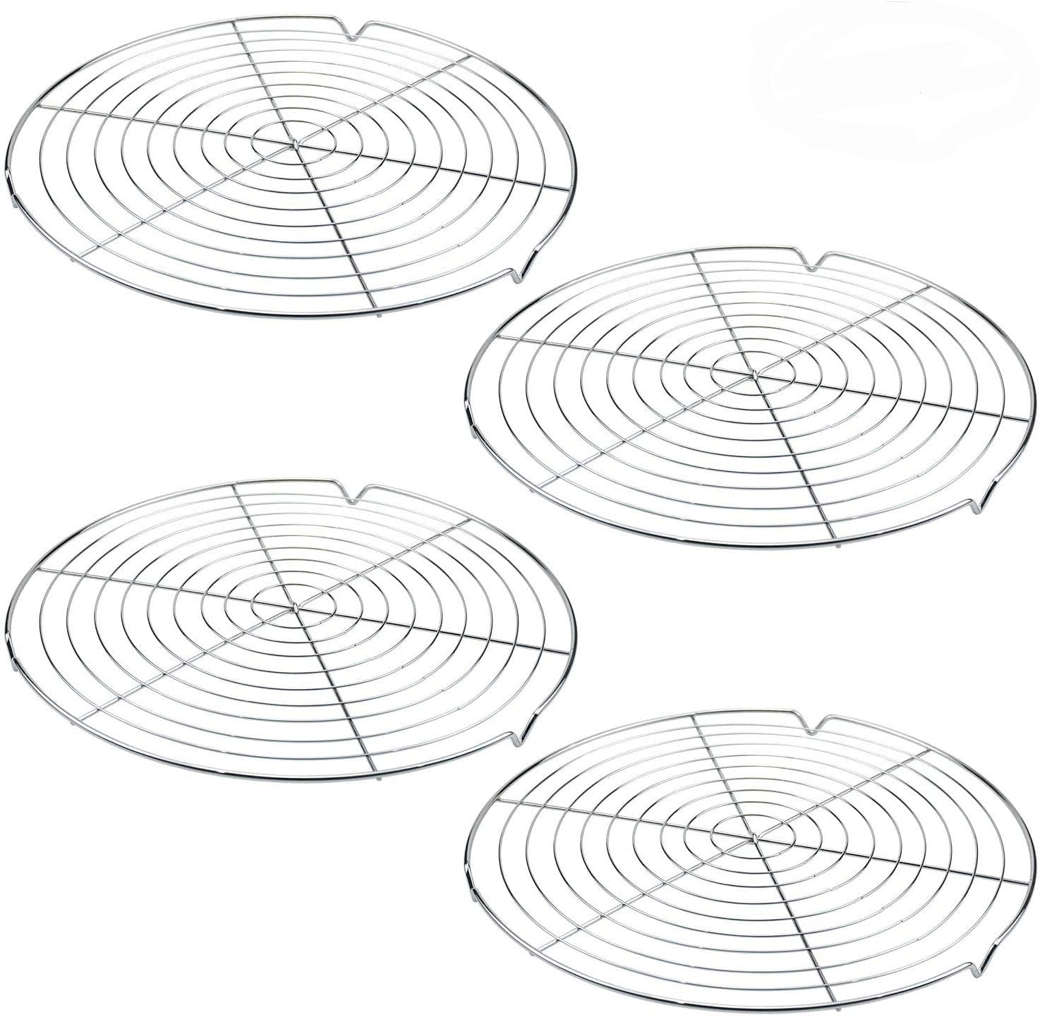 Tebery 4 Pack Round Cooling Racks, Nonstick Wire Oven Rack for Cake ...