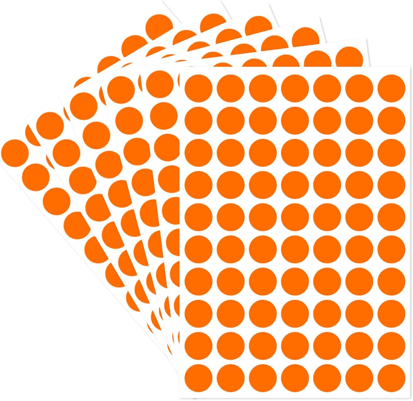 Amazon.com : Dot Stickers,1/2 Inch Orange Circle Stickers,1400pcs Self ...