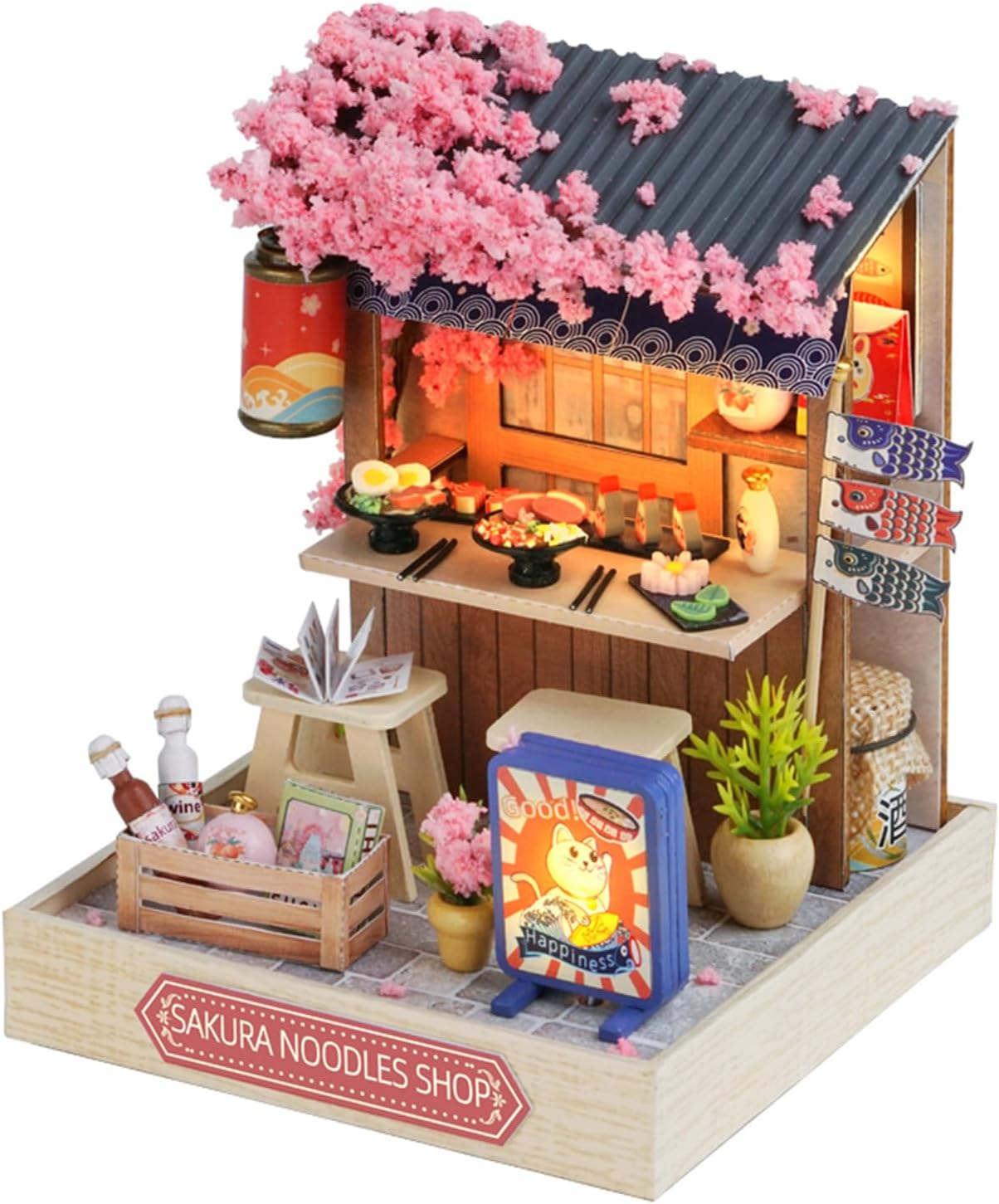 Amazon.com: Flever Dollhouse Miniature DIY House Kit Creative Room with ...