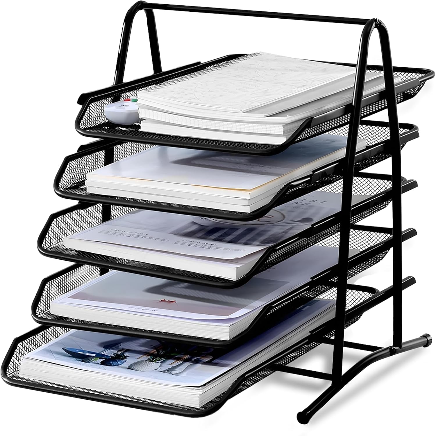 Amazon.com: Samhe 5-Tier Desk Organizer with Sliding Tray for ...