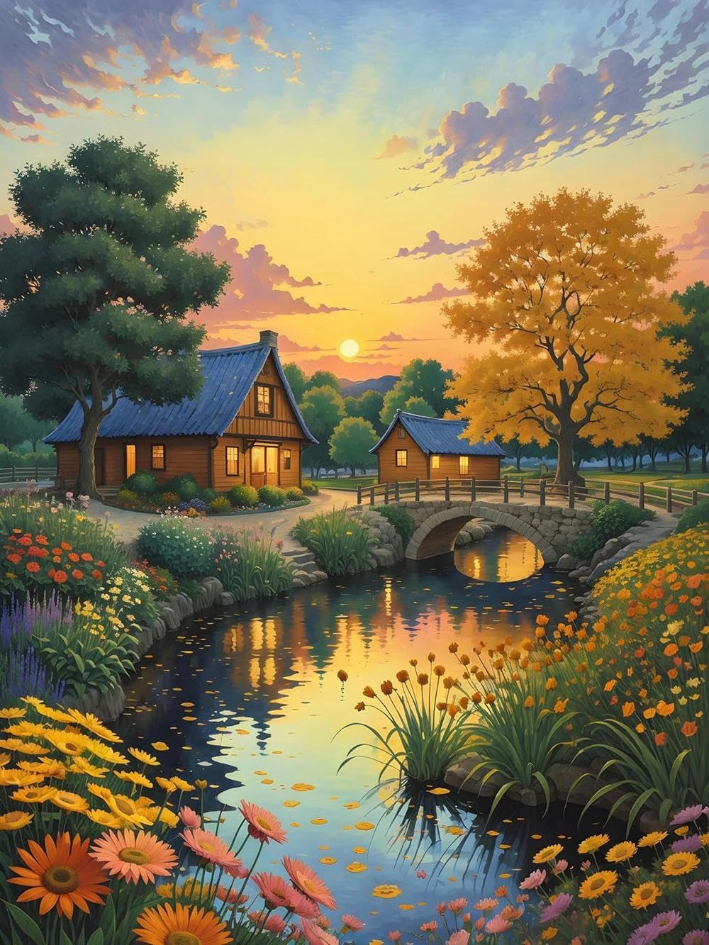 Amazon | クロスステッチ 図柄印刷 11CT クロスステッチ キット 初心者 セット 美しい田園風景画クロスステッチ刺繍 キット 上級 ...