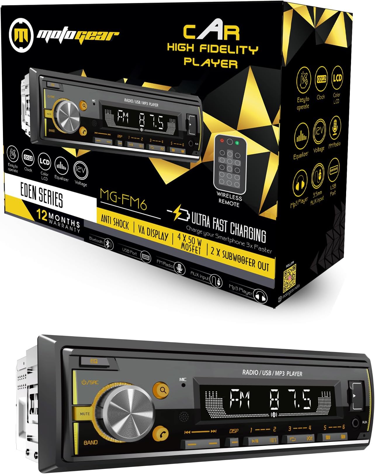 MOTOGEAR Car Digital Player & Audio System Compatible with USB/SD, Car ...