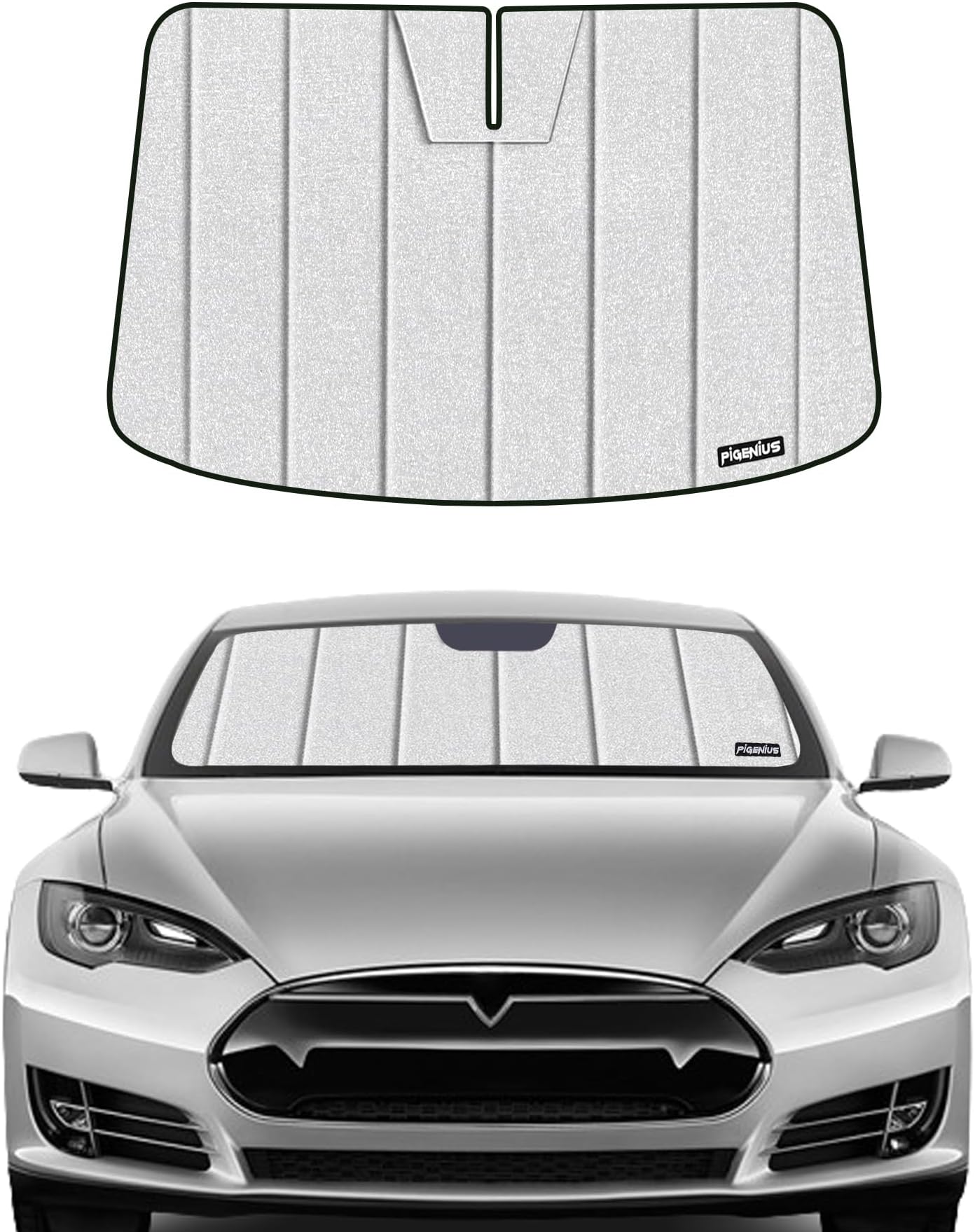 Amazon.com: Pigenius Windshield Sun Shade for Tesla Model 3 2018-2024 ...