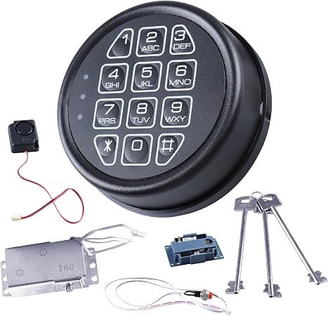 Black Gun Safe Lock Kit – Electronic Keypad with Solenoid Lock, 2 ...
