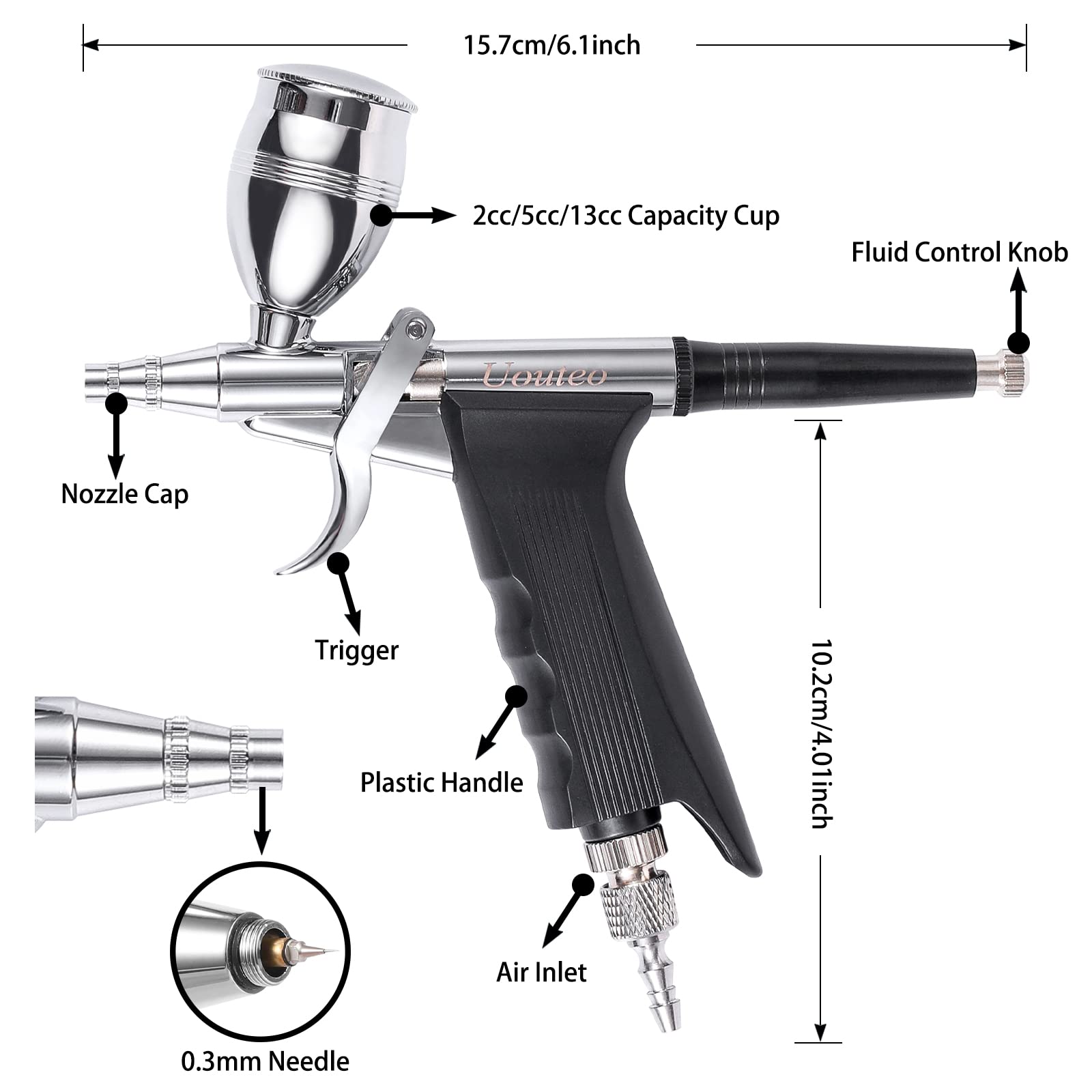 Snapklik.com : Uouteo Airbrush Trigger Gun Double Action Air Brush
