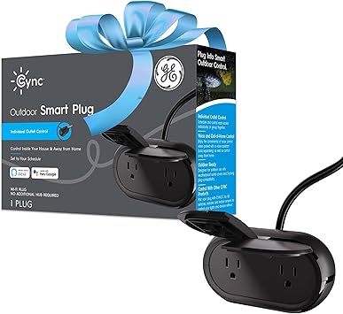 Amazon.com: GE CYNC Outdoor Smart Plug, Bluetooth and Wi-Fi Outlet ...
