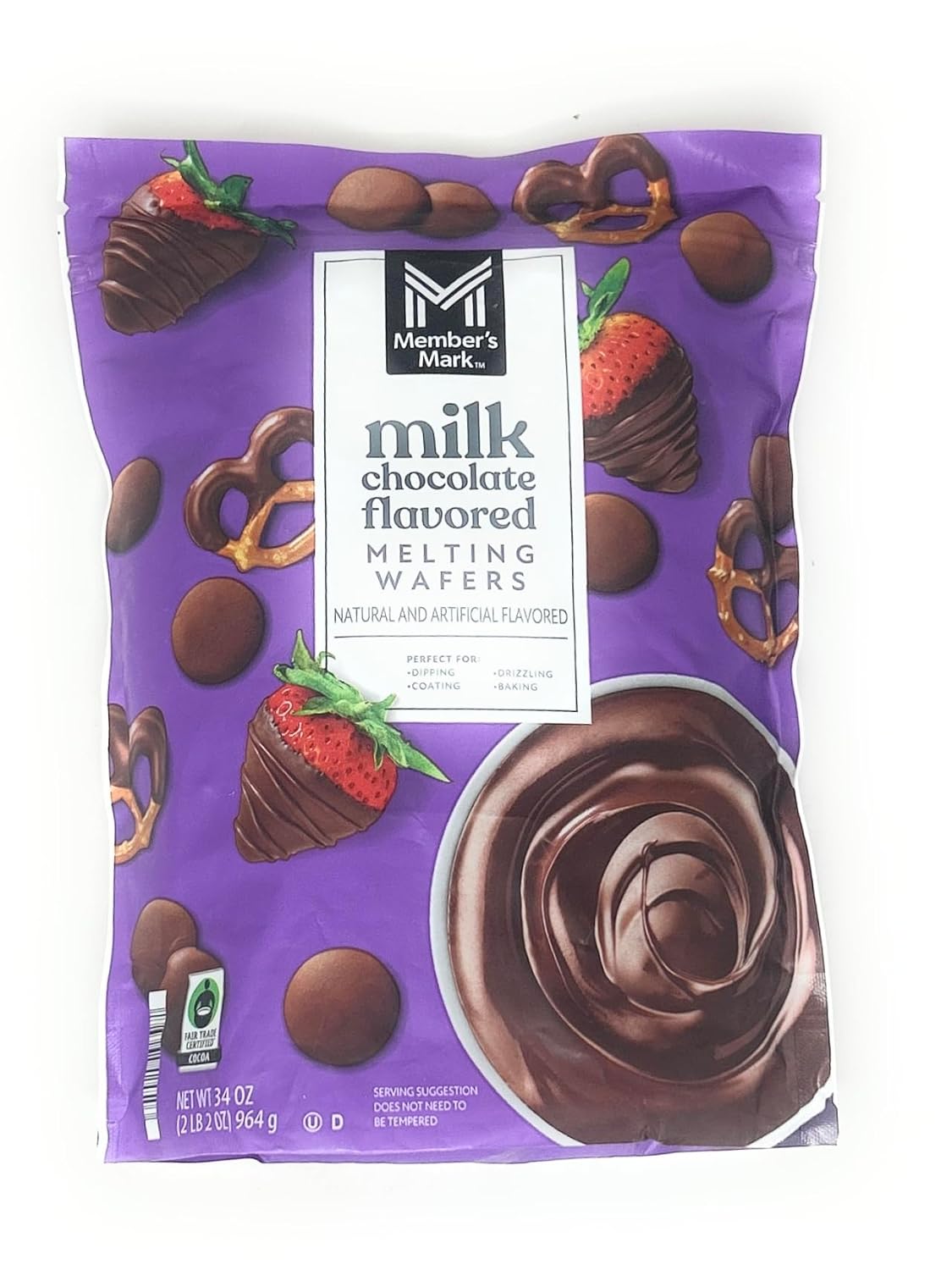 Amazon.com : Member's Mark Milk Chocolate Melting Wafers 34oz - 1 bag ...