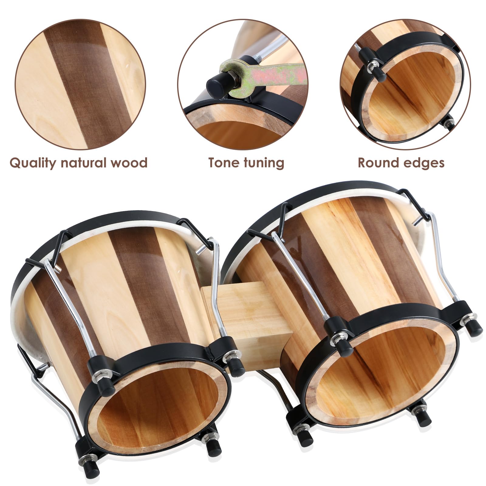 Snapklik.com : EASTROCK Bongo Drum 6” And 7” Bongos Set For Adults ...