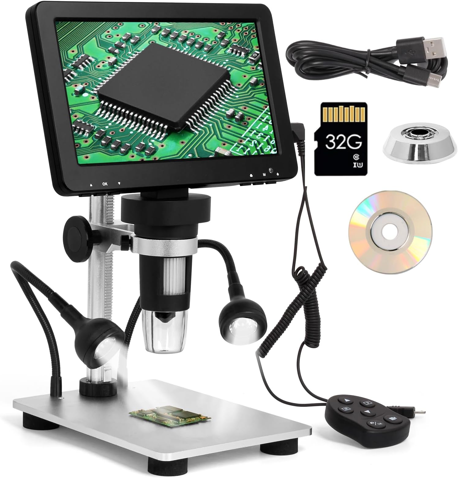 Digital Microscope, 7" LCD Microscope 1200X Magnification 1080P ...