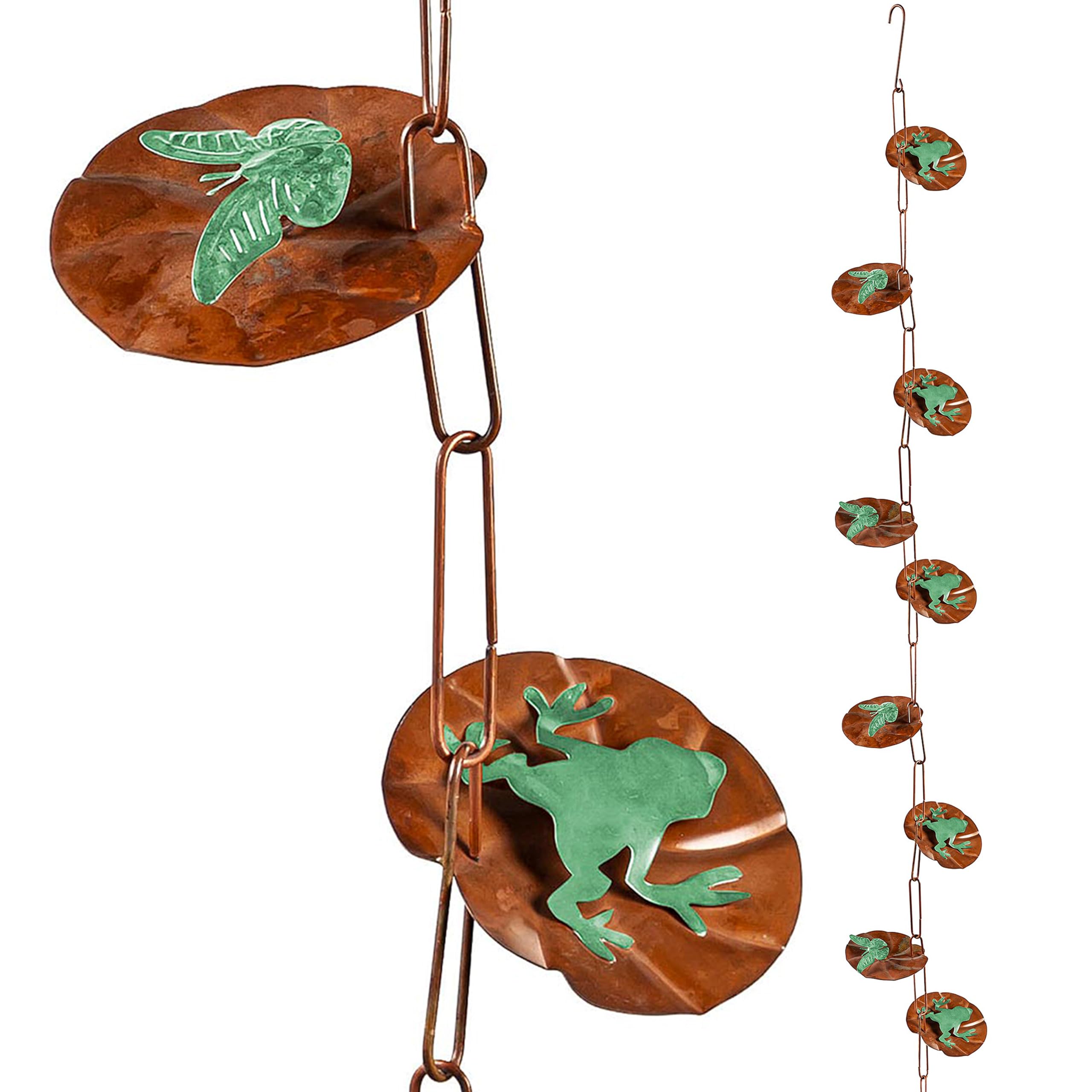 Amazon.com : Evergreen Lily Pad Metal Rain Chains for Gutters | 8 ft ...