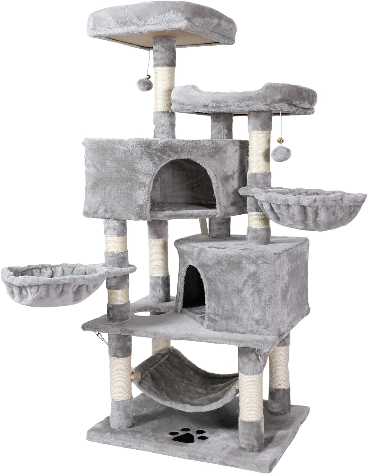 NEGTTE Cat Tree for Indoor Cats- Multi-Level Cat Tree for Big Cats -Cat ...