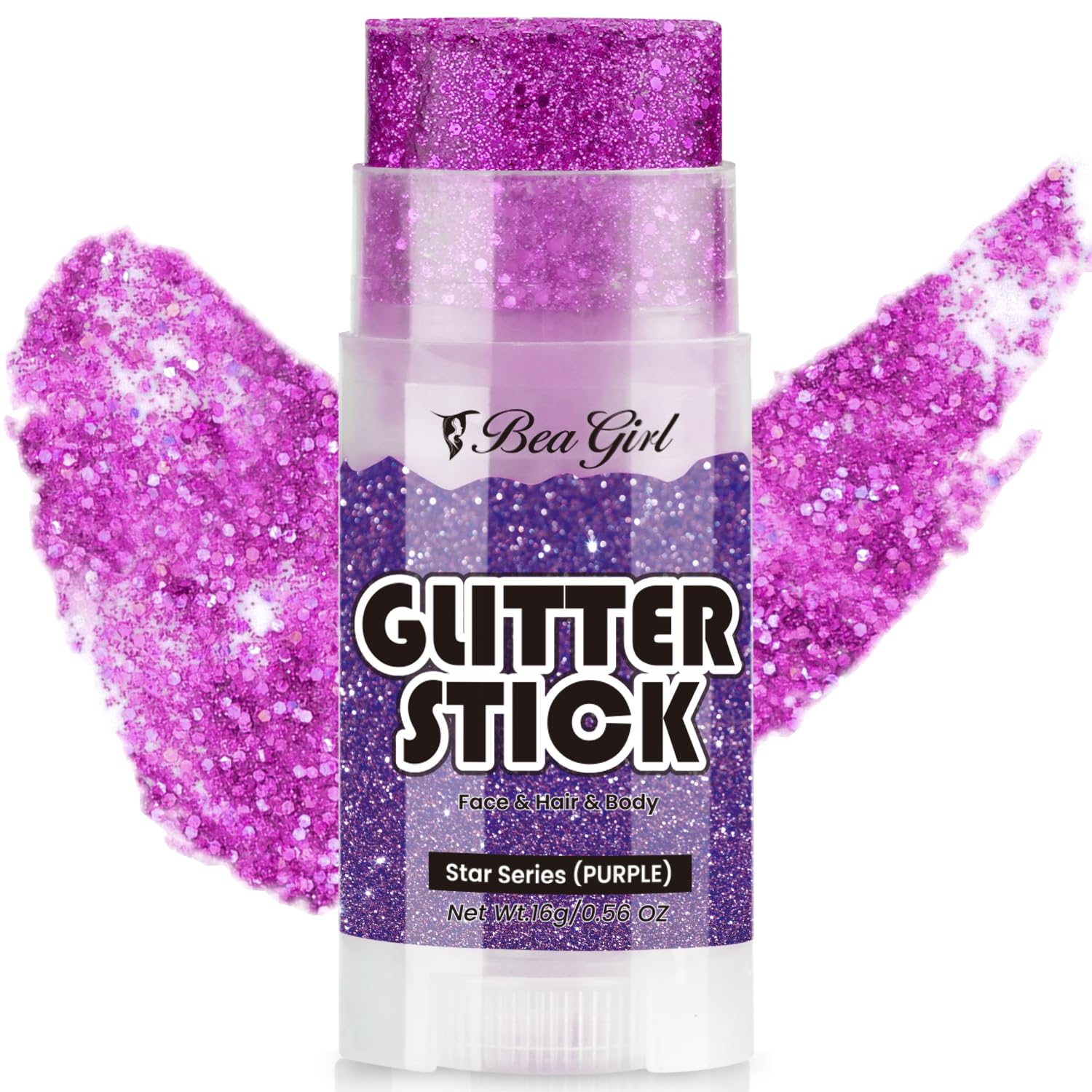 Amazon.com : Beagirl Purple Body Glitter Stick for Festival Art Party ...
