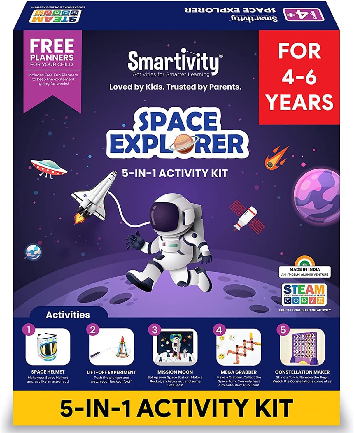 Buy jackinthebox Space Science 6-in-1 Craft Kit Gift for Kids Ages 6-10 ...