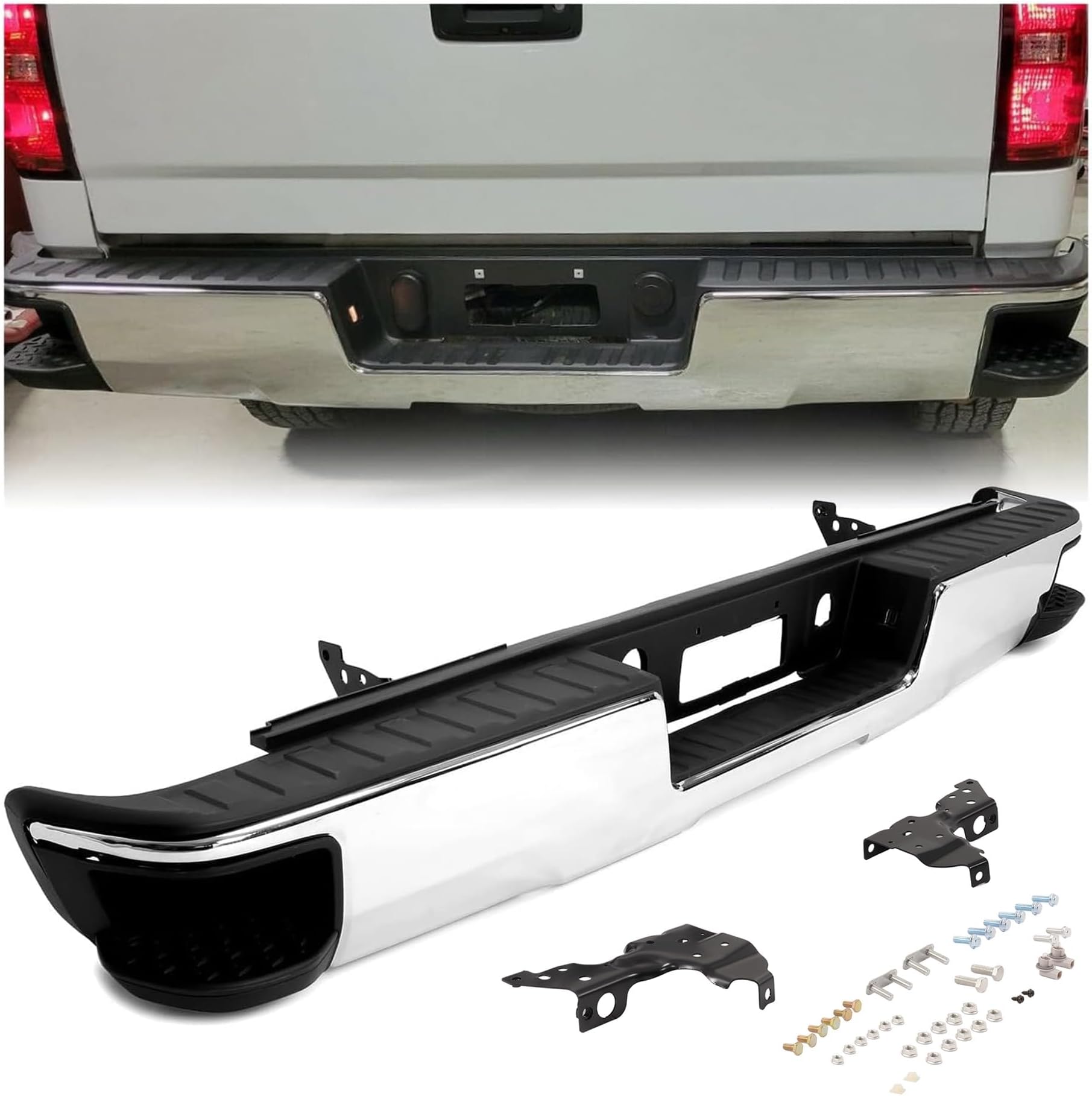 ECOTRIC Rear Step Bumper Assembly Compatible with 2014-2019 Chevy ...