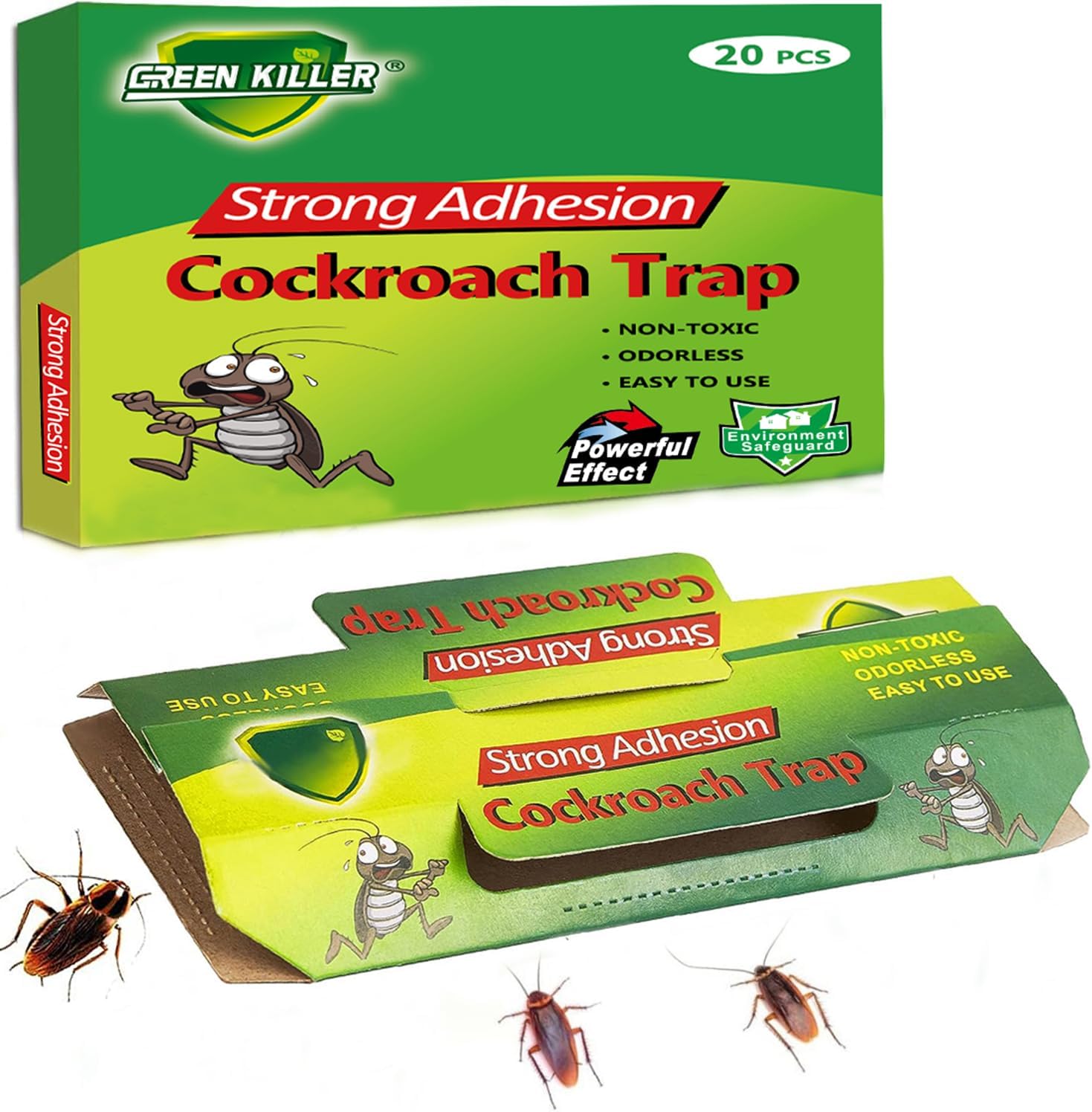 Klhamky 12 Piece Cockroach Traps with Bait Included | Premium Glue Trap ...