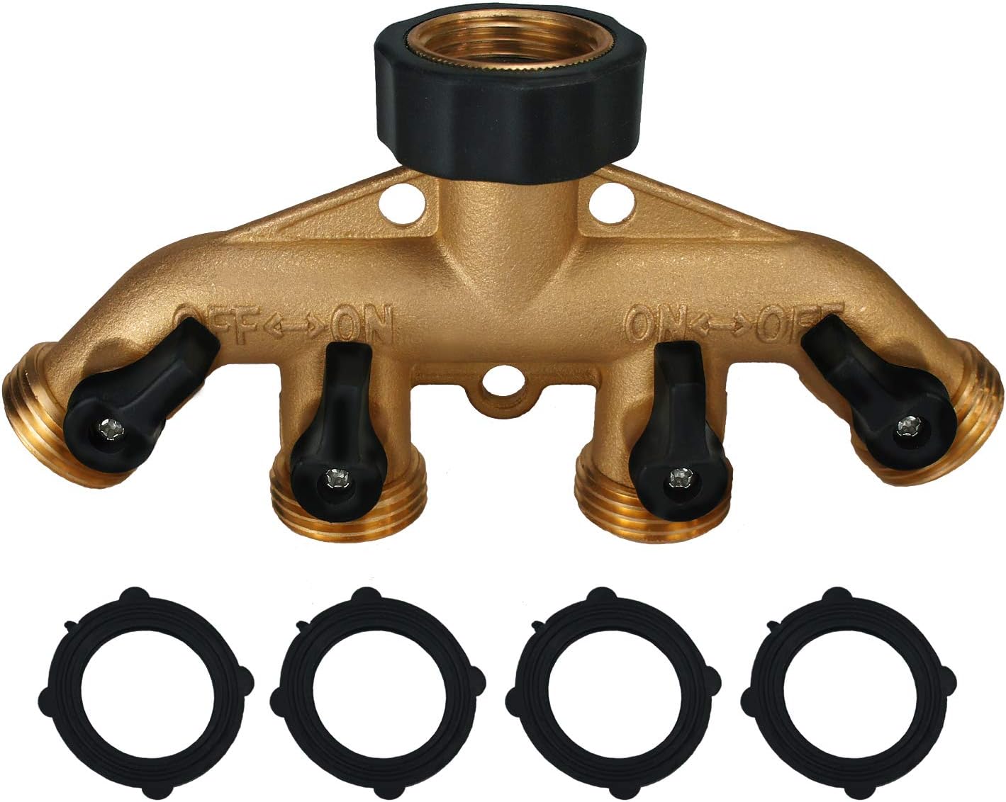 Amazon.com: PUGPUN Heavy Duty 2 Way Garden Hose Splitter 3/4" Solid ...