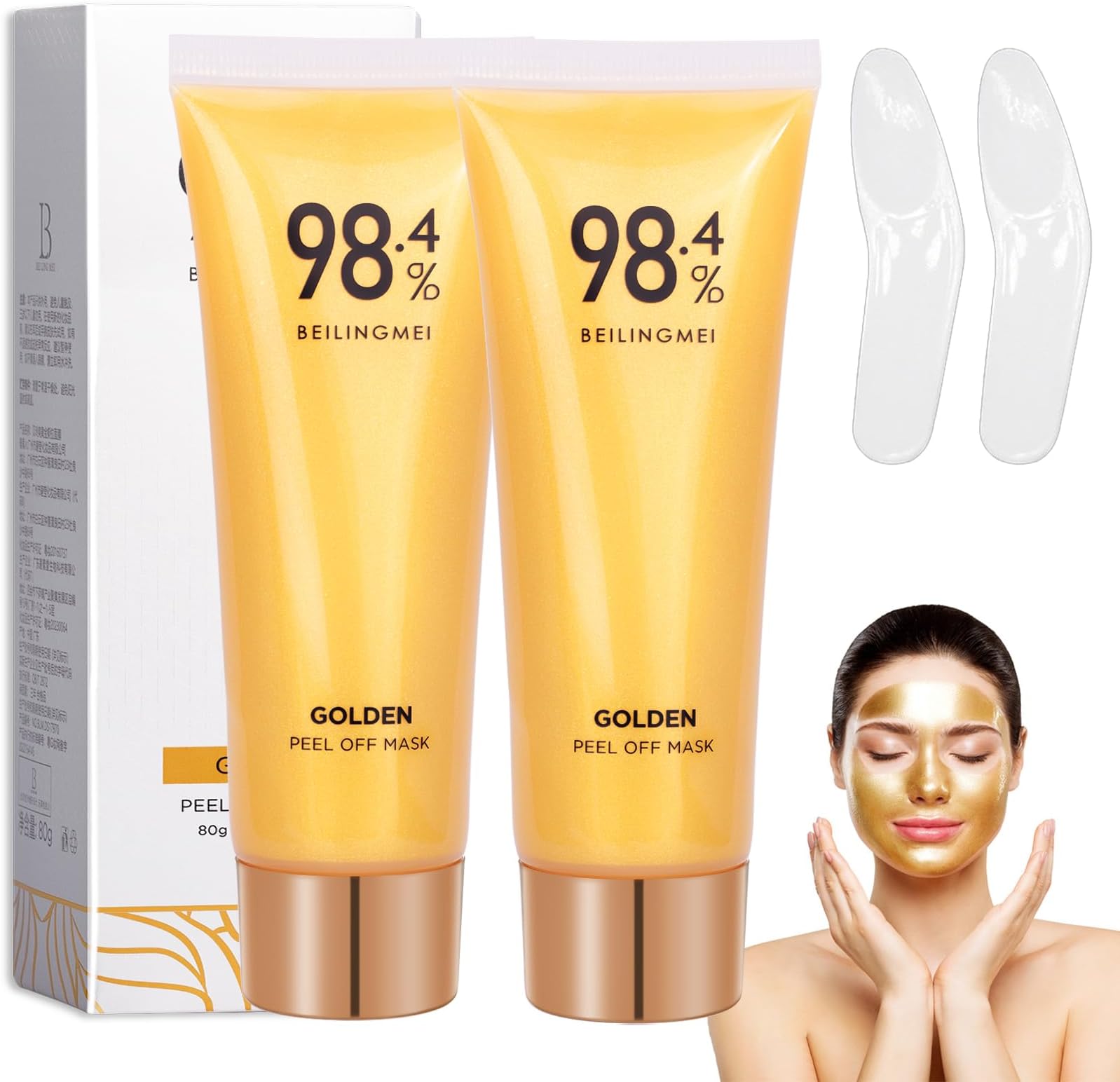 Amazon.com : FAIRYTALESPACE Gold Peel Off Mask,Gold Foil Peel-Off Mask ...