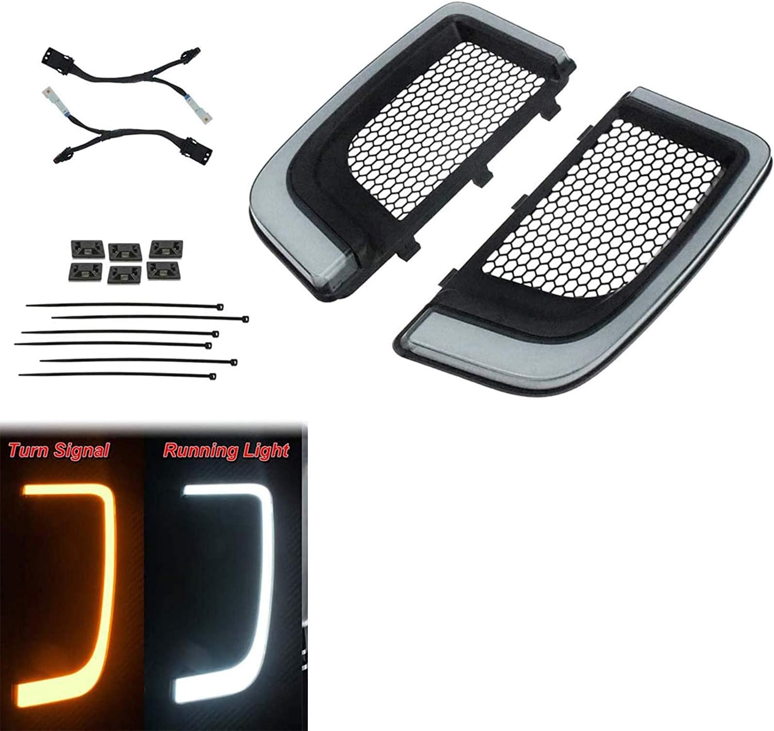 Amazon.com: HDBUBALUS Motorcycle Lower Grills Leg Fairing Light LED ...