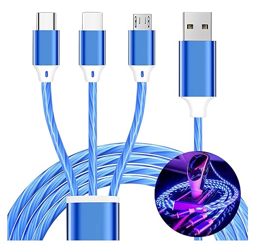 Amazon.com: TISTIPPL 3 in 1 Light up Charging Cable,Multi LED Charging ...