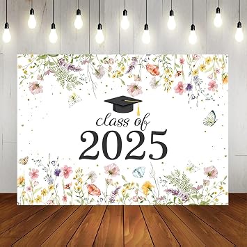 Amazon.com : Lofaris Wildflower Class of 2025 Backdrop Watercolor ...