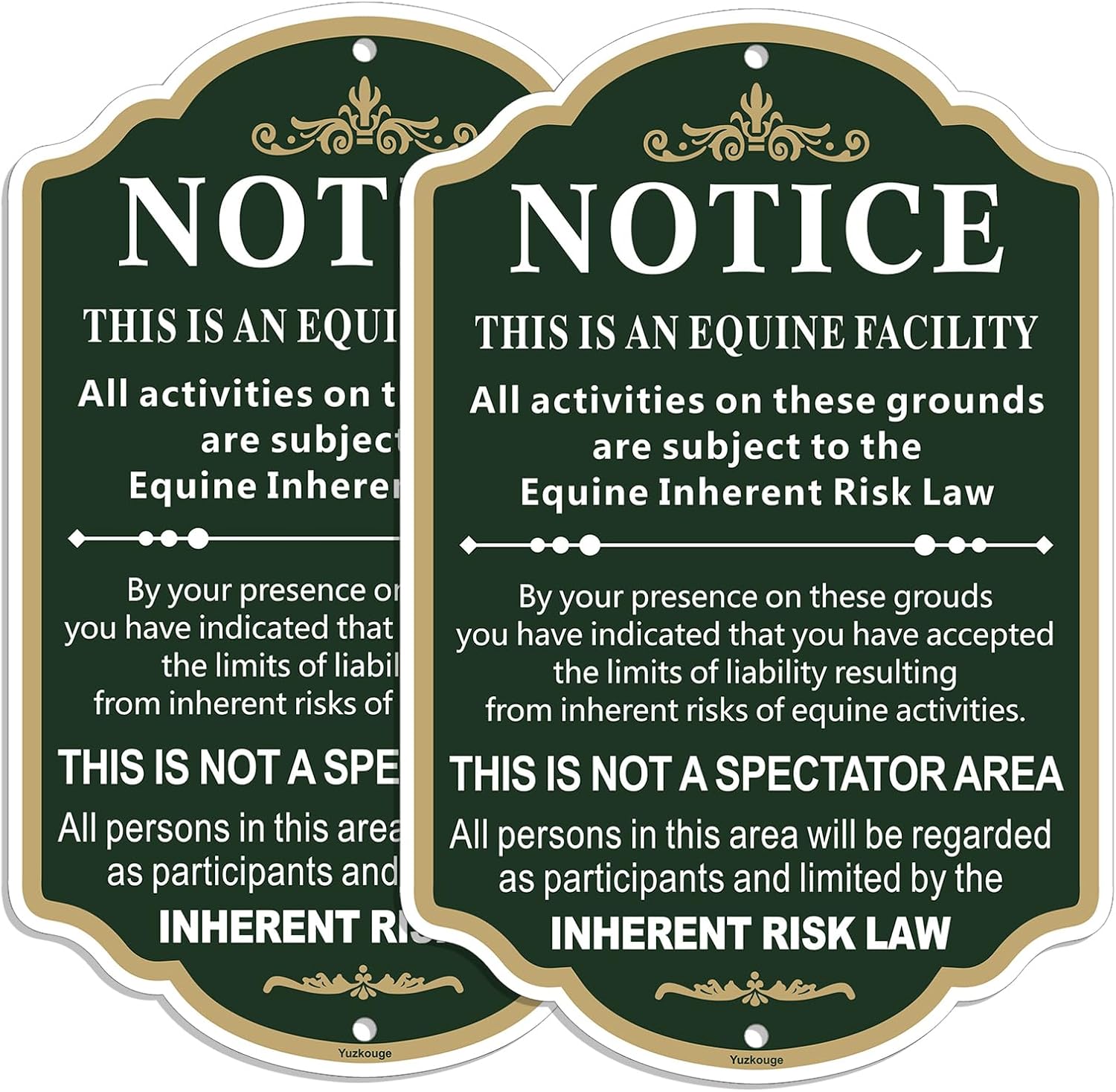 Amazon.com: Yuzkouge Equine Liability Sign - 2 Pack, 12” x 18” Rust ...