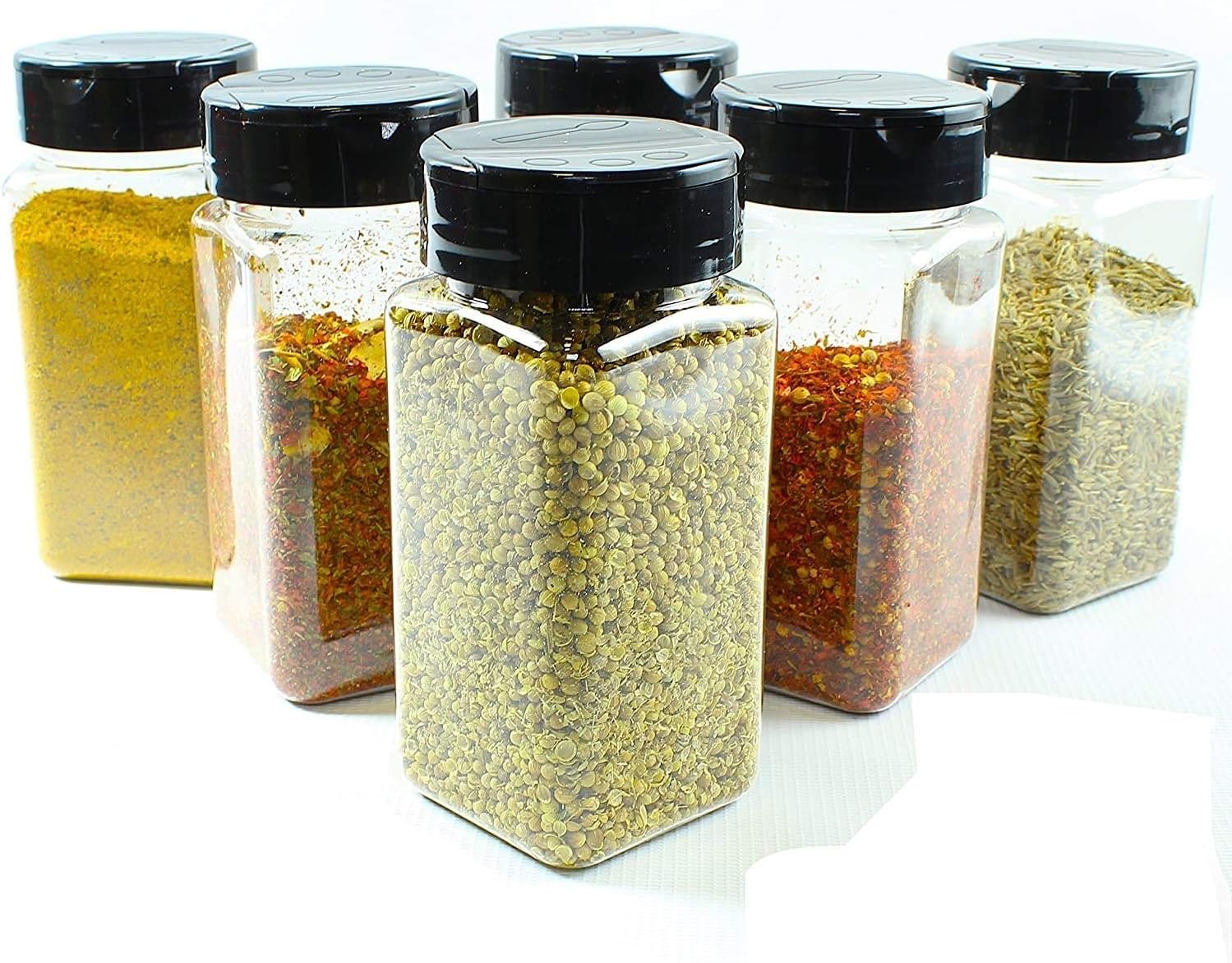 Buy Best Aqua Salt & Pepper Glass Square Spice Jar with Black Sifter ...