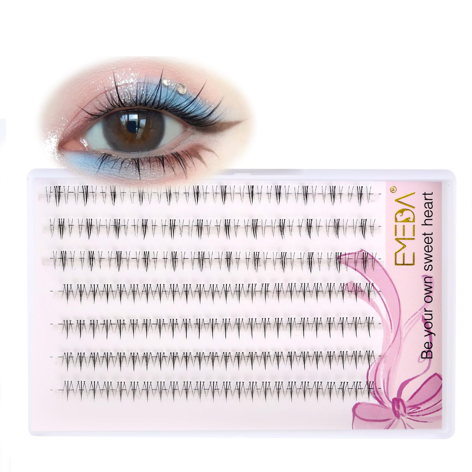 EMEDA Bottom Eyelashes 5-6mm Lower Lashes 132PCS DIY Individual Lash ...