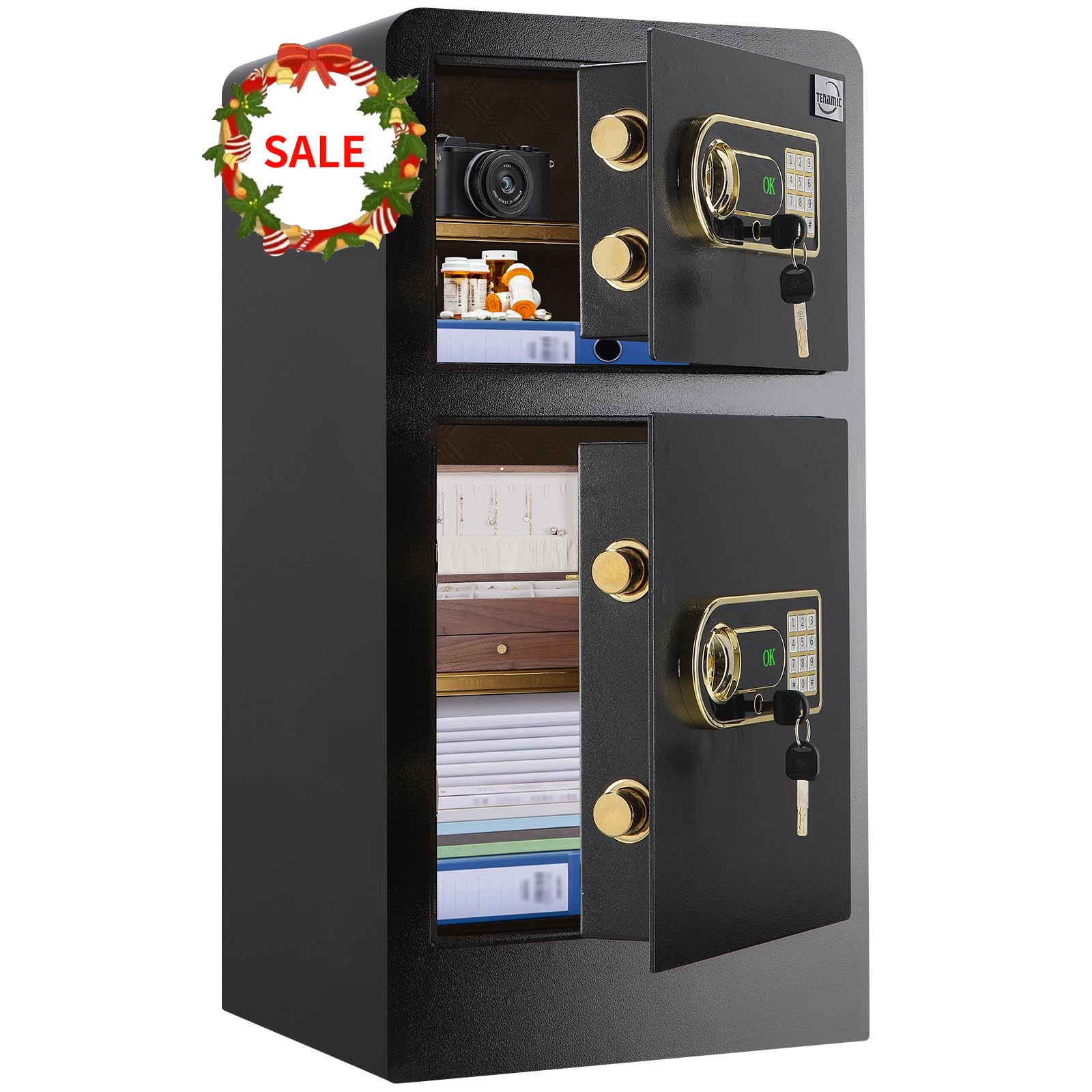 Snapklik.com : 3.7 Cuft Deluxe Large Double Door Safe Box, Heavy Duty ...