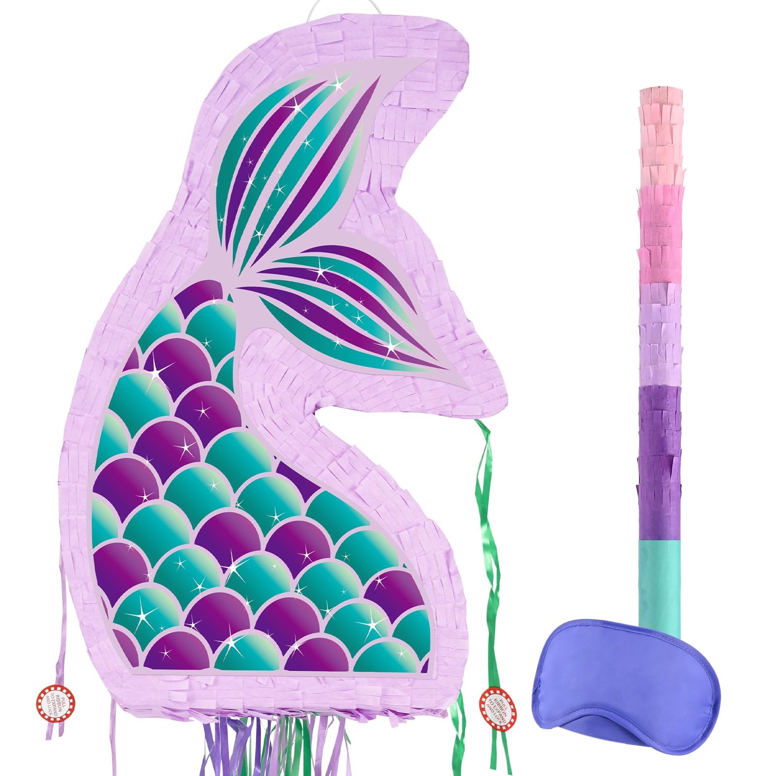 Snapklik.com : WERNNSAI Foldable Mermaid Pinata - Pull String Mermaid ...
