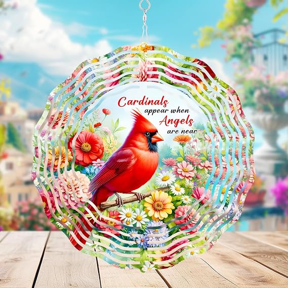Amazon.com: Cardinal Wind Spinner,10-Inch 3D Metal Hanging Wind ...