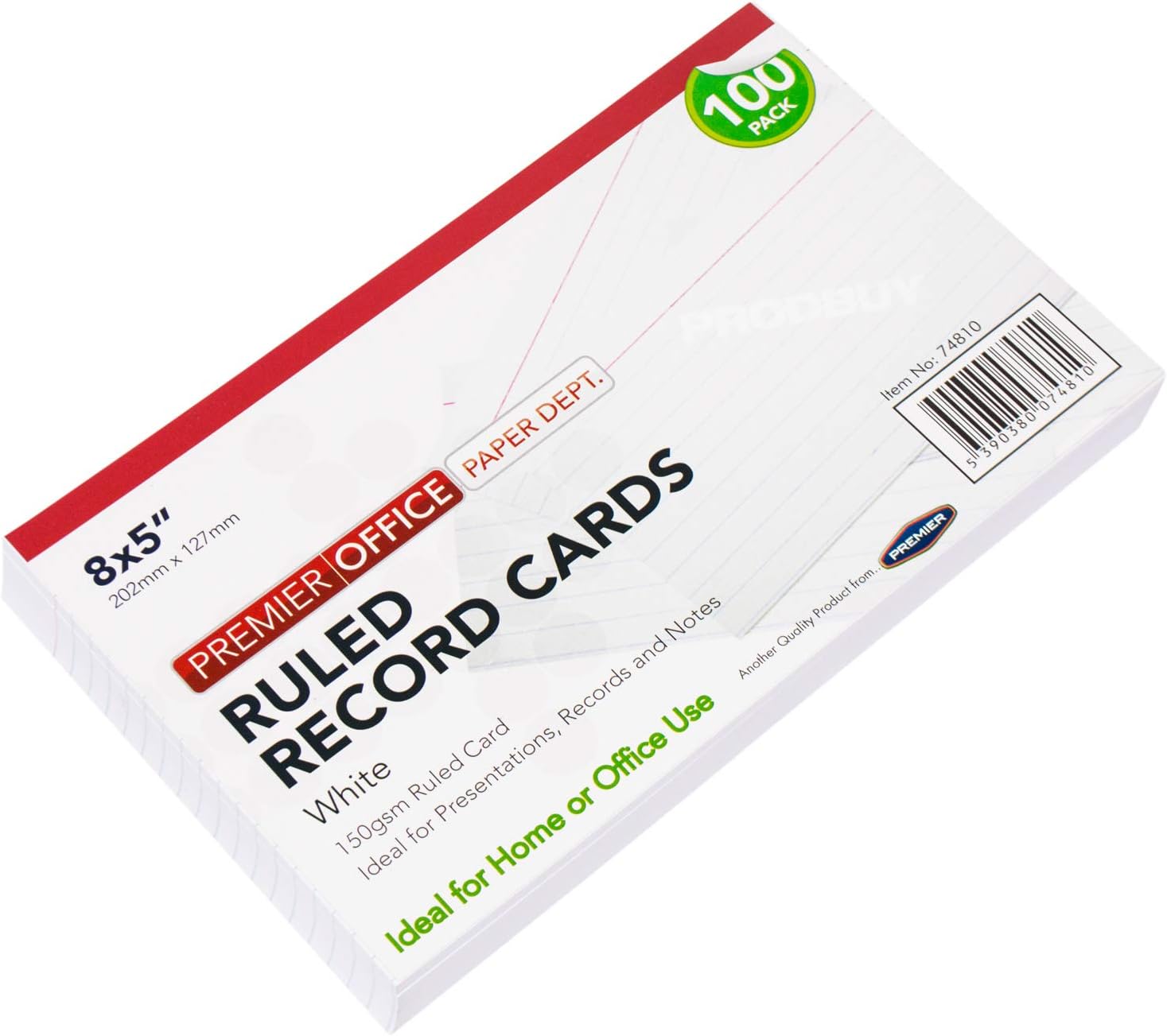 [Pack of 3] 100 Ruled Record Cards Large 8x5" White : Amazon.co.uk ...