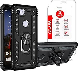Amazon.com: for Google Pixel 3A Case with [2 Pack] Tempered Glass Screen Protector, for Google ...