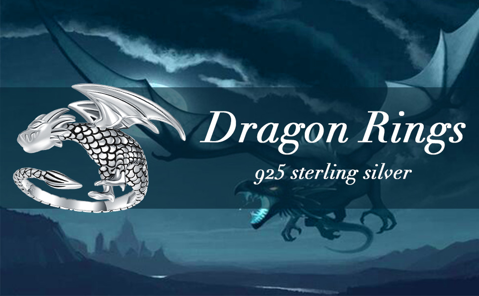 Watch 925 Sterling Silver Dragon Rings for Men Open Adjustable on Amazon Live