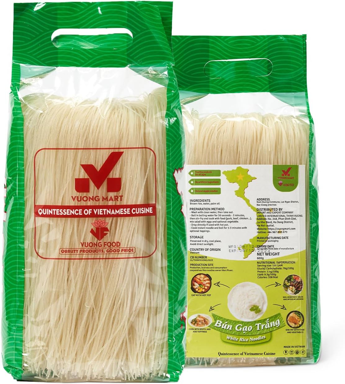 Amazon.com : VUONG MART Rice Vermicelli Noodles | Vegan, Organic ...