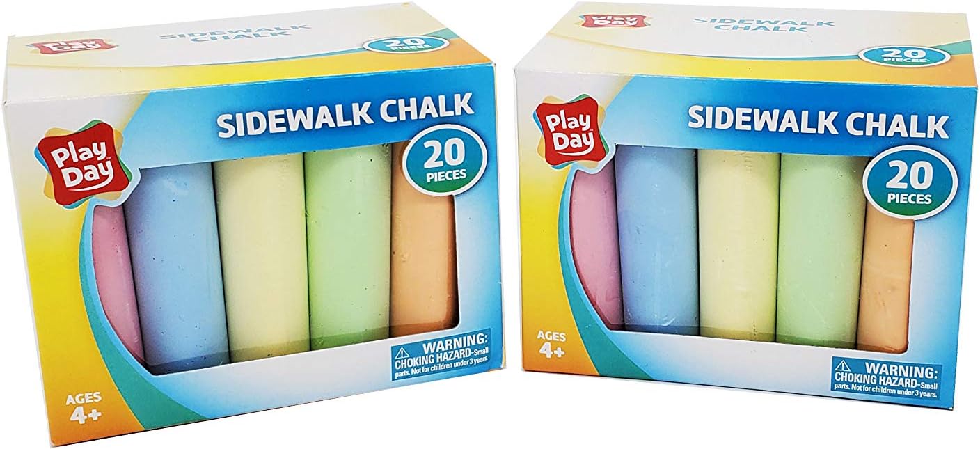 Amazon.com: Play Day Sidewalk Chalk 20 Pieces : Toys & Games