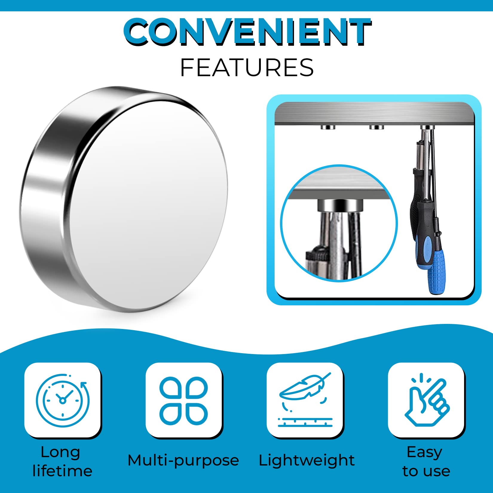 Snapklik.com : Grtard 50 Pack 8x3 Mm Magnets - Round
