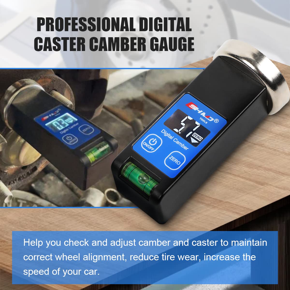 Snapklik.com : Camber Gauge Digital Wheel Alignment Tool -90 To +90 ...