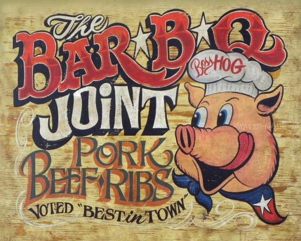 Amazon.com: New Vintage Retro Metal Tin Sign The Bar BBQ Joint Pork ...