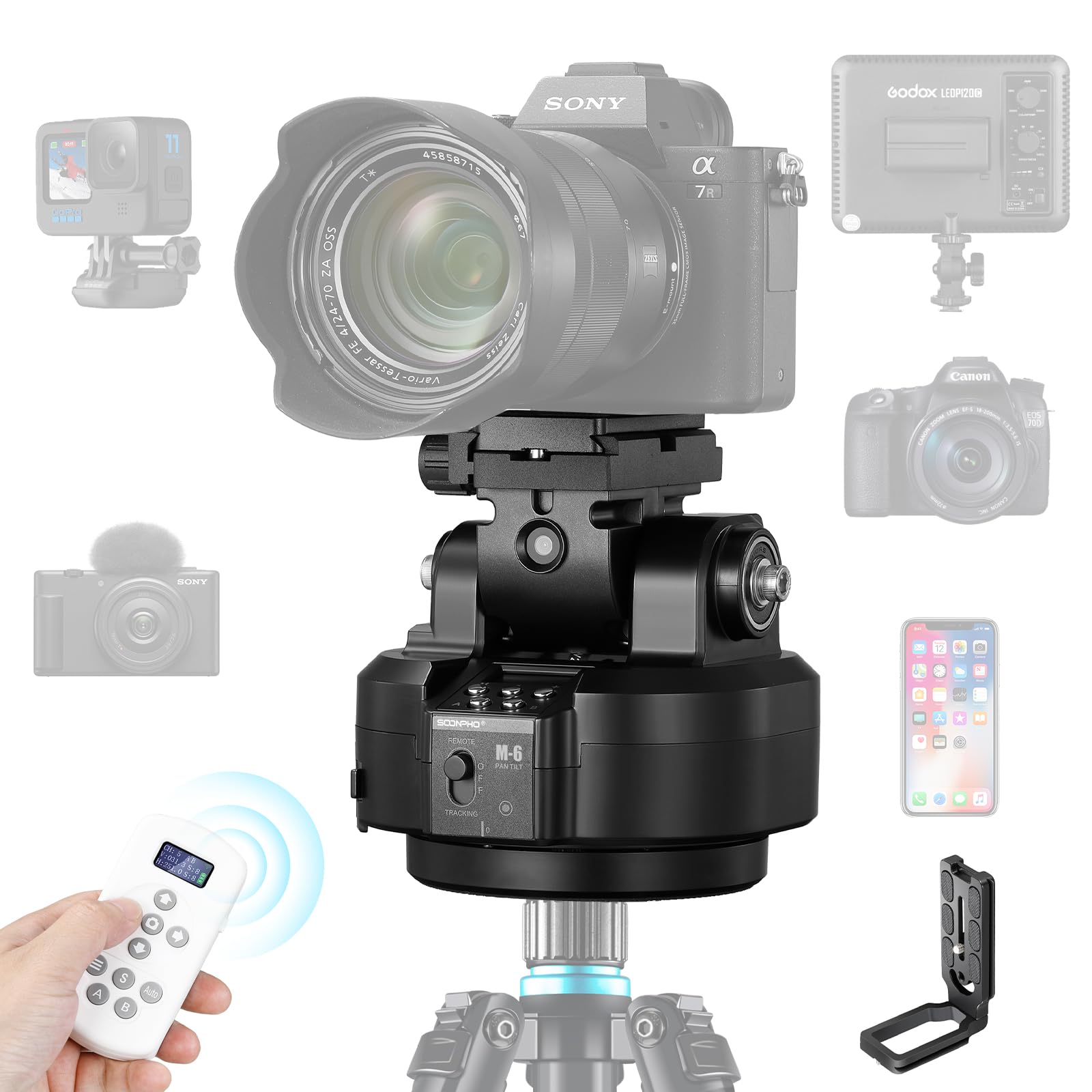 Remote Control Camera Mount Remote Control Pan Tilt Head, Wireless
