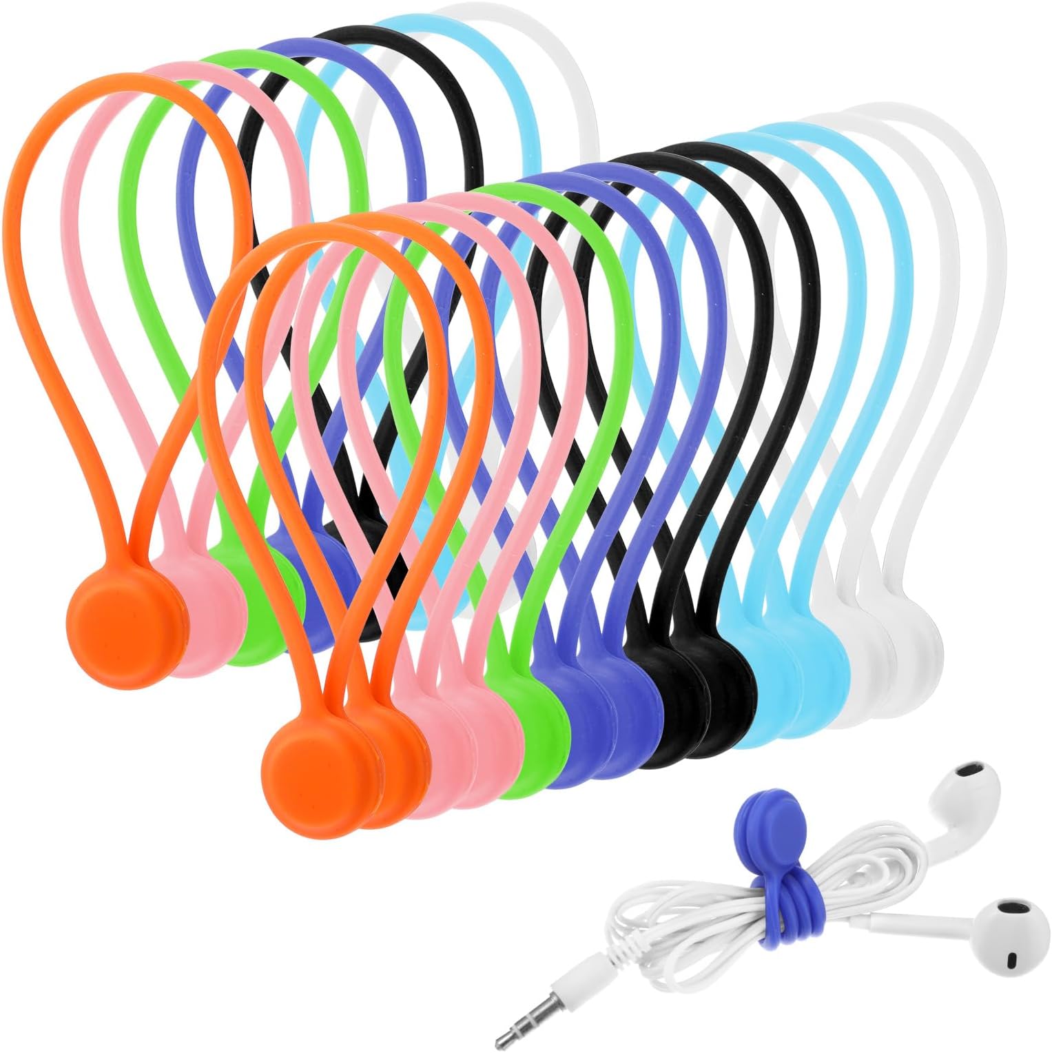 Amazon.com: SOOOEC Magnetic Cable Ties, 8 Pack 7.2" Magnetic Twist ties ...