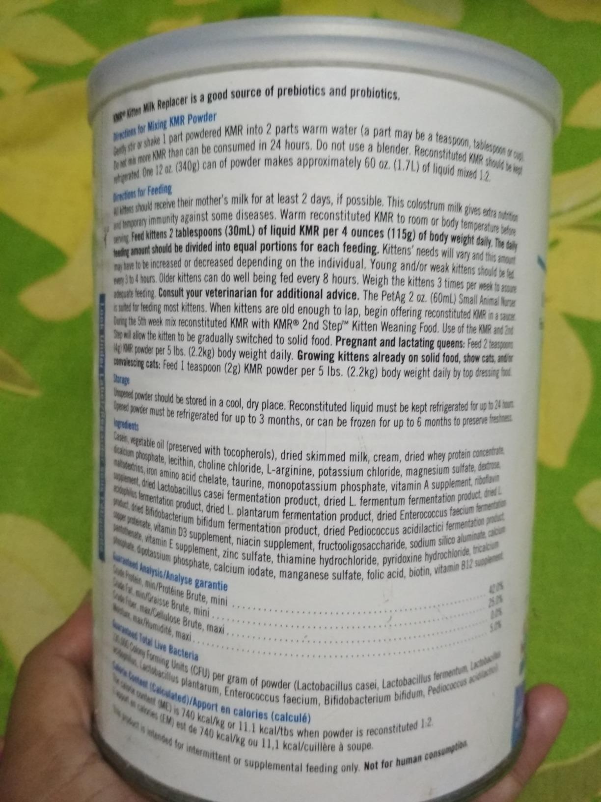 PetAg KMR Kitten Milk Replacer Powder - 12 oz - Powdered Kitten Formula ...