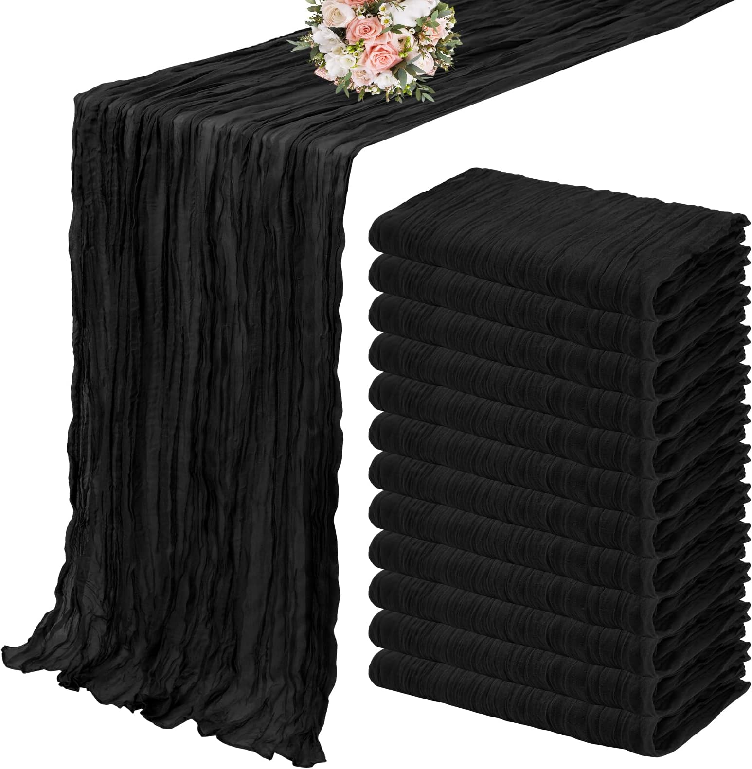 Amazon.com: 12 Pack Cheesecloth Table Runner 35x72 Inch Boho Gauze ...