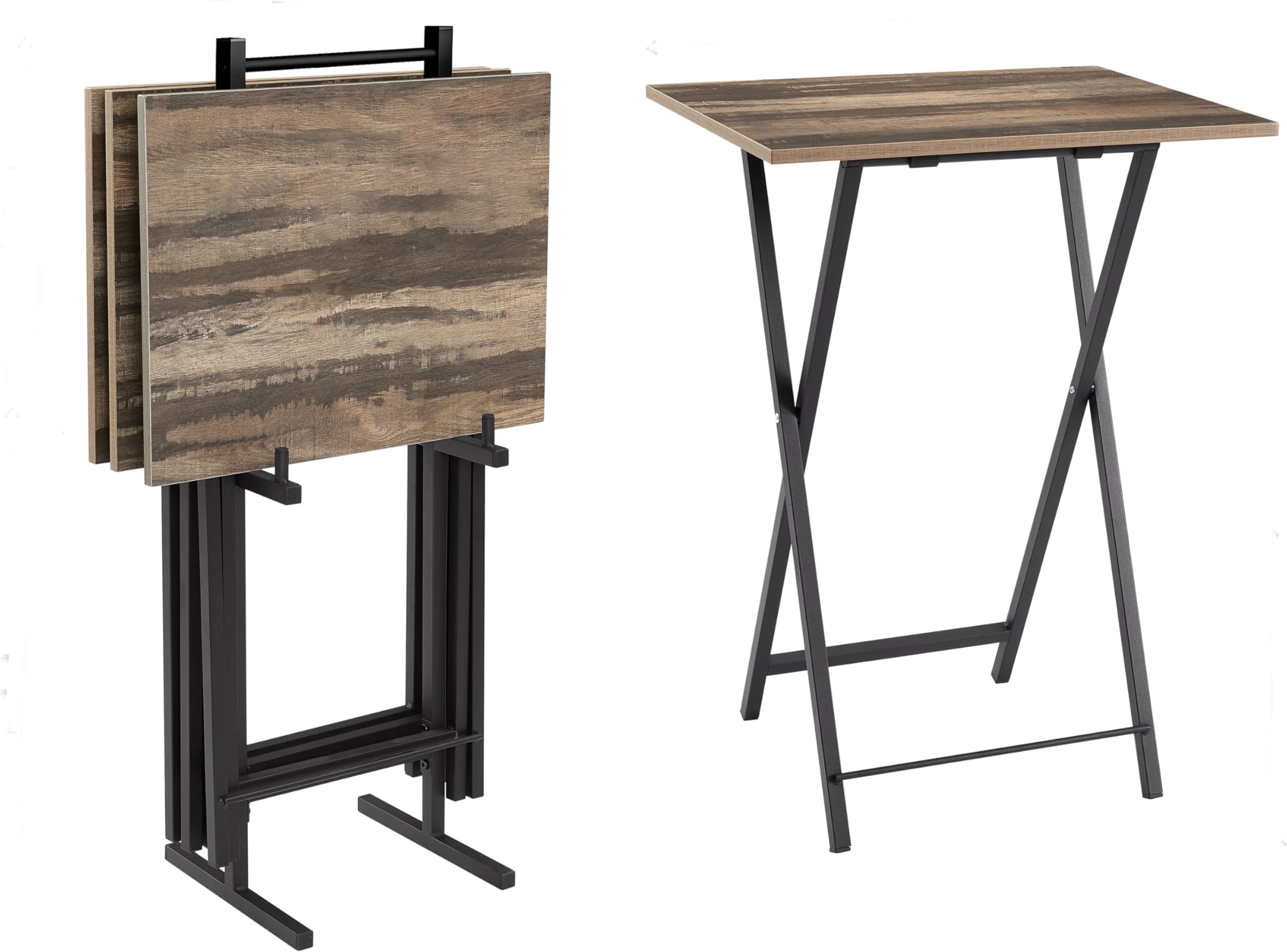 Amazon.com: IBUYKE Foldable TV Tray Set of 2 TV,End Table with ...