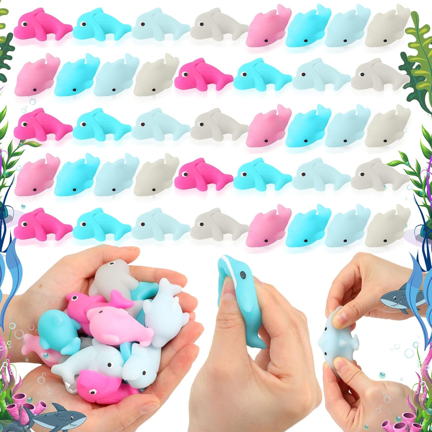 Amazon.com: Sratte Summer Squeeze Sea Animals Toys Bulk Kawaii Squeeze ...