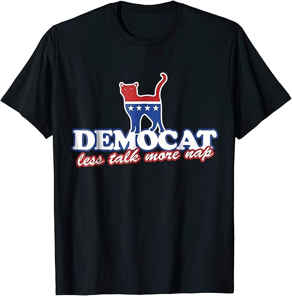 Men's Democat shirt funny democrat cat USA election t-shirt Small Royal ...